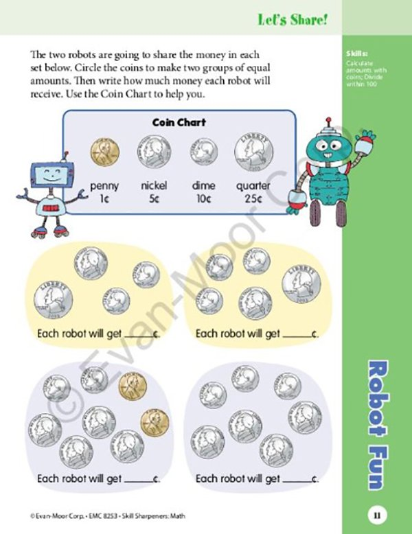 Evan-Moor Skill Sharpeners: Math, Grade 3