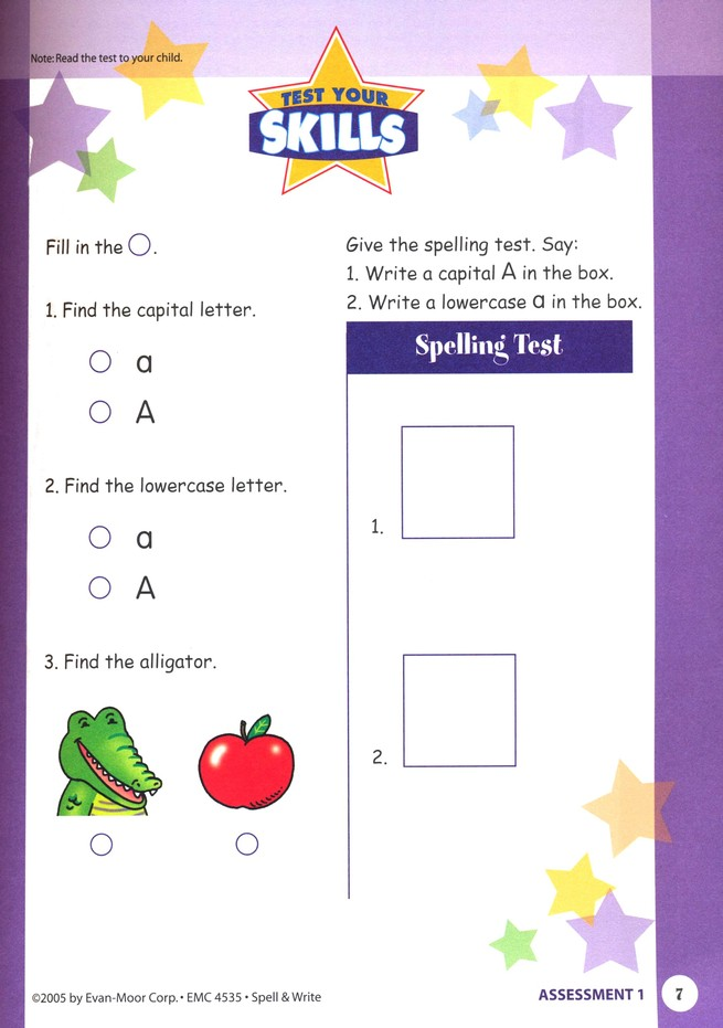 Evan-Moor Skill Sharpeners: Spell & Write, Gr. Pre-K