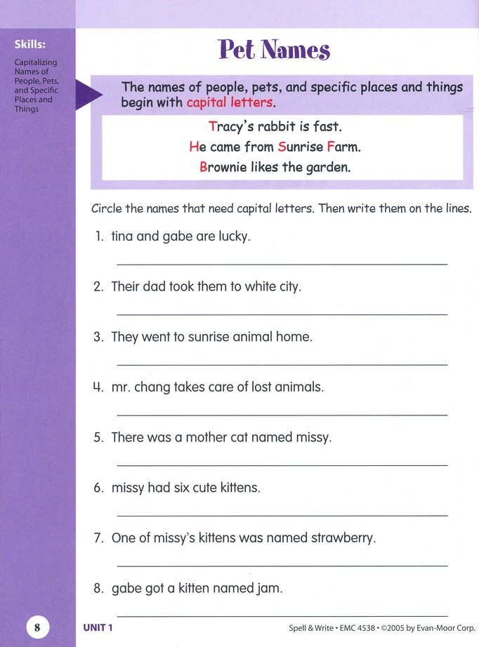 Evan-Moor Skill Sharpeners: Spell & Write, Grade 2