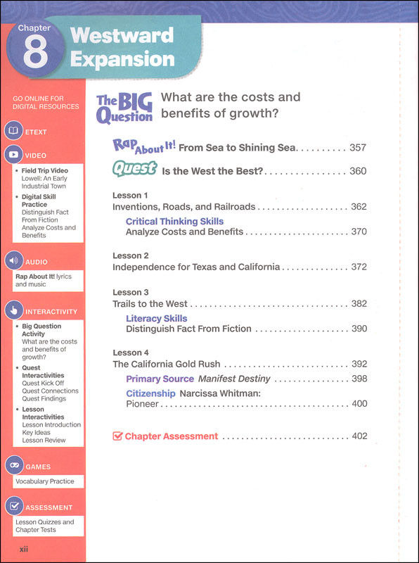 My World Interactive Social Studies Grade 5A Student Worktext