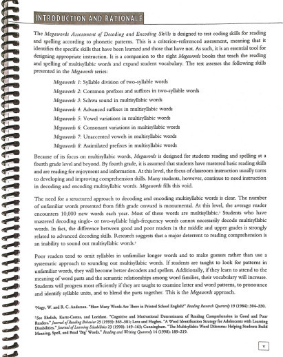 Megawords Assessment of Decoding and Encoding Skills: A Criterion ...