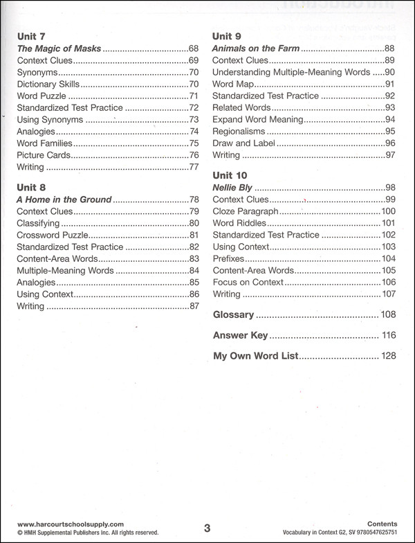 Vocabulary in Context For Common Core Standards Grade 2 - Classroom ...
