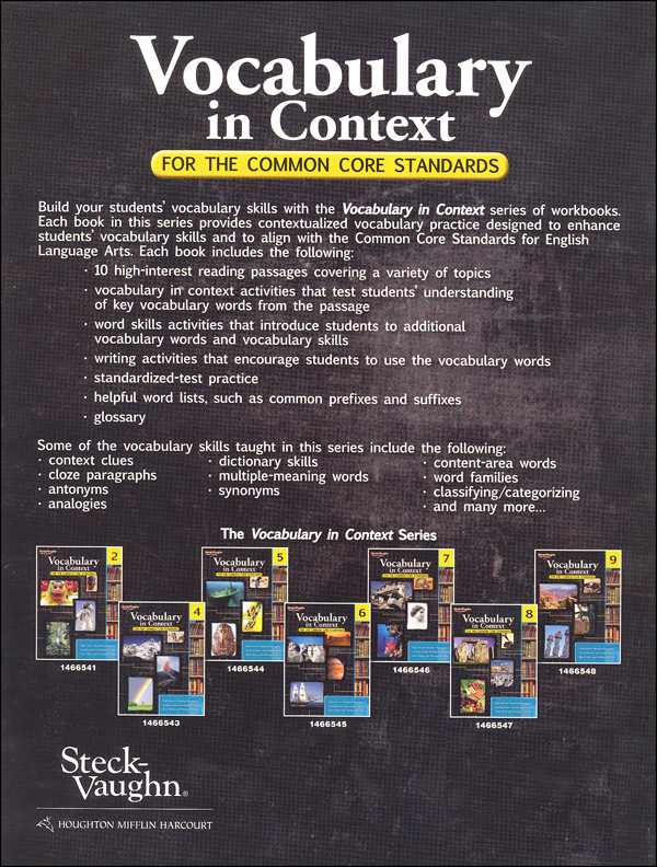 Vocabulary in Context For Common Core Standards Grade 3 - Classroom ...
