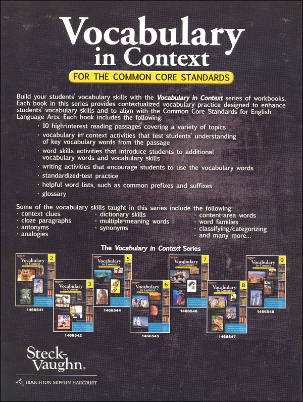 Vocabulary in Context For Common Core Standards Grade 4 - Classroom ...