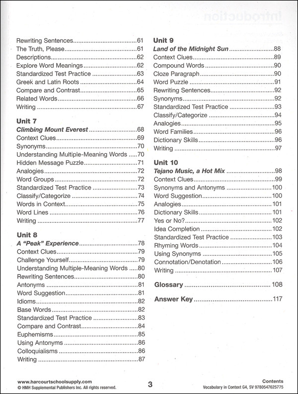 Vocabulary in Context For Common Core Standards Grade 4 - Classroom ...