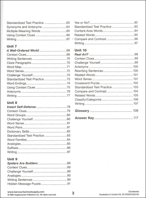 Vocabulary in Context For Common Core Standards Grade 5 - Classroom ...