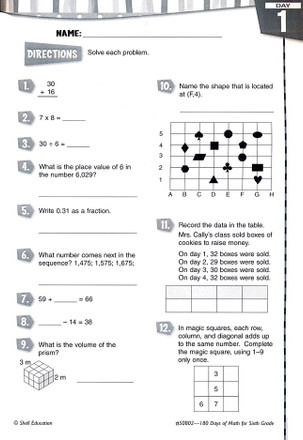 180 Days of Math Grade 6 - Classroom Resource Center