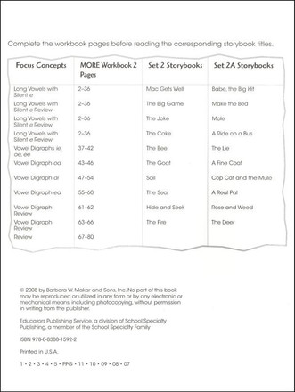 Primary Phonics More Workbook 2 Grades K-2 - Classroom Resource Center