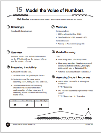 Working with the Beaded Number Line - Classroom Resource Center