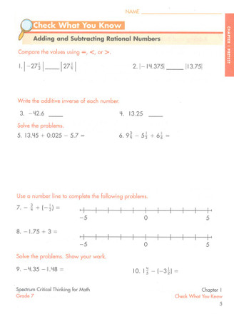 Spectrum Critical Thinking for Math Grade 7 - Classroom Resource Center
