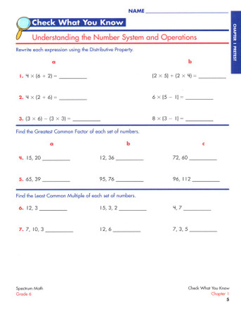 Spectrum Math Grade 6 - Classroom Resource Center