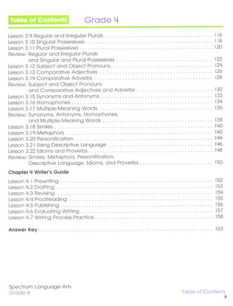 Spectrum Language Arts Grade 4 - Classroom Resource Center