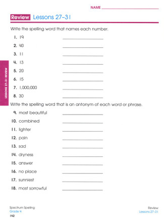 Spectrum Spelling Grade 4 - Classroom Resource Center
