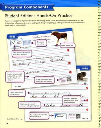 Zaner-Bloser Handwriting Grade 2C: Student, Teacher, & Practice Masters ...