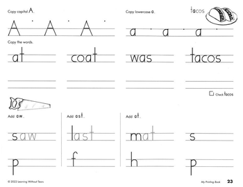 Handwriting Without Tears: Grade 1 My Printing Book Student Workbook (2022 Edition)