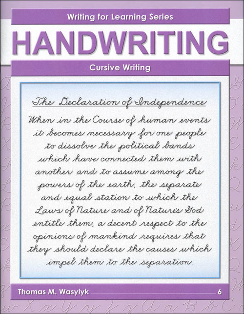 Writing for Learning Grade 6: Cursive Writing