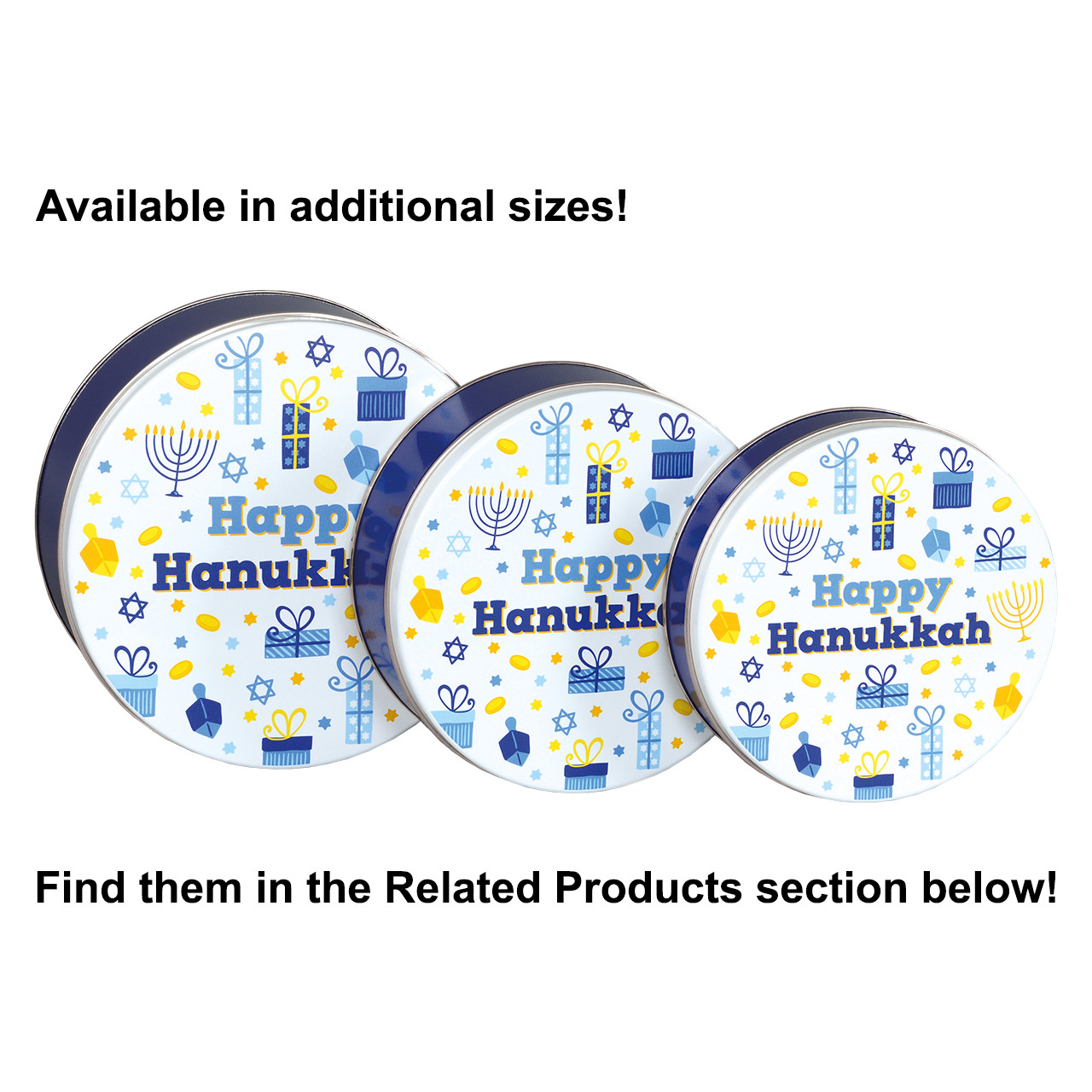 Hanukkah Wishes Round Tin Size 2C | Atlantic Can