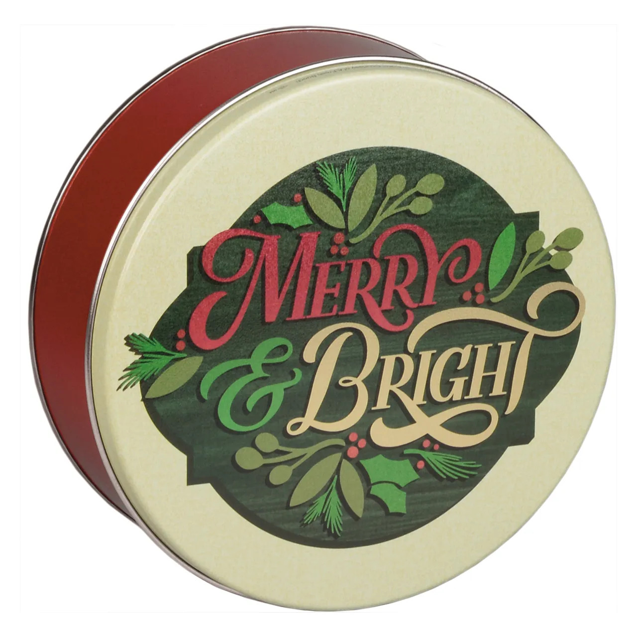 Merry & Bright Round Tin Container 5C | Atlantic Can