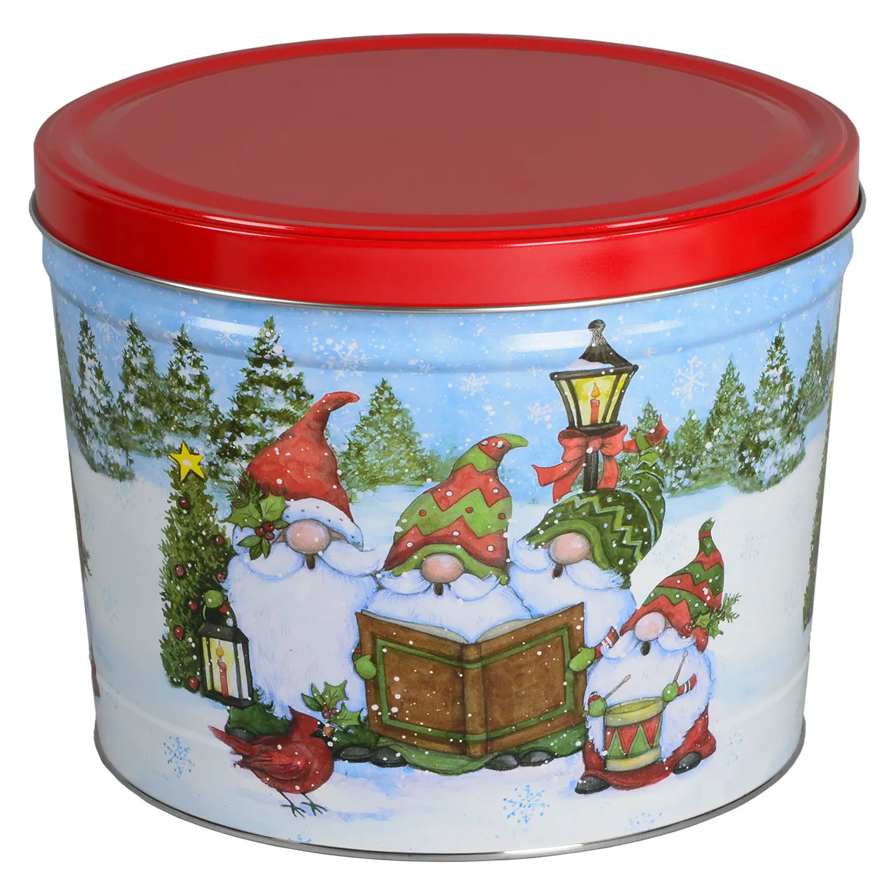 Festive Gnomes Popcorn Tin Size 15T | Atlantic Can