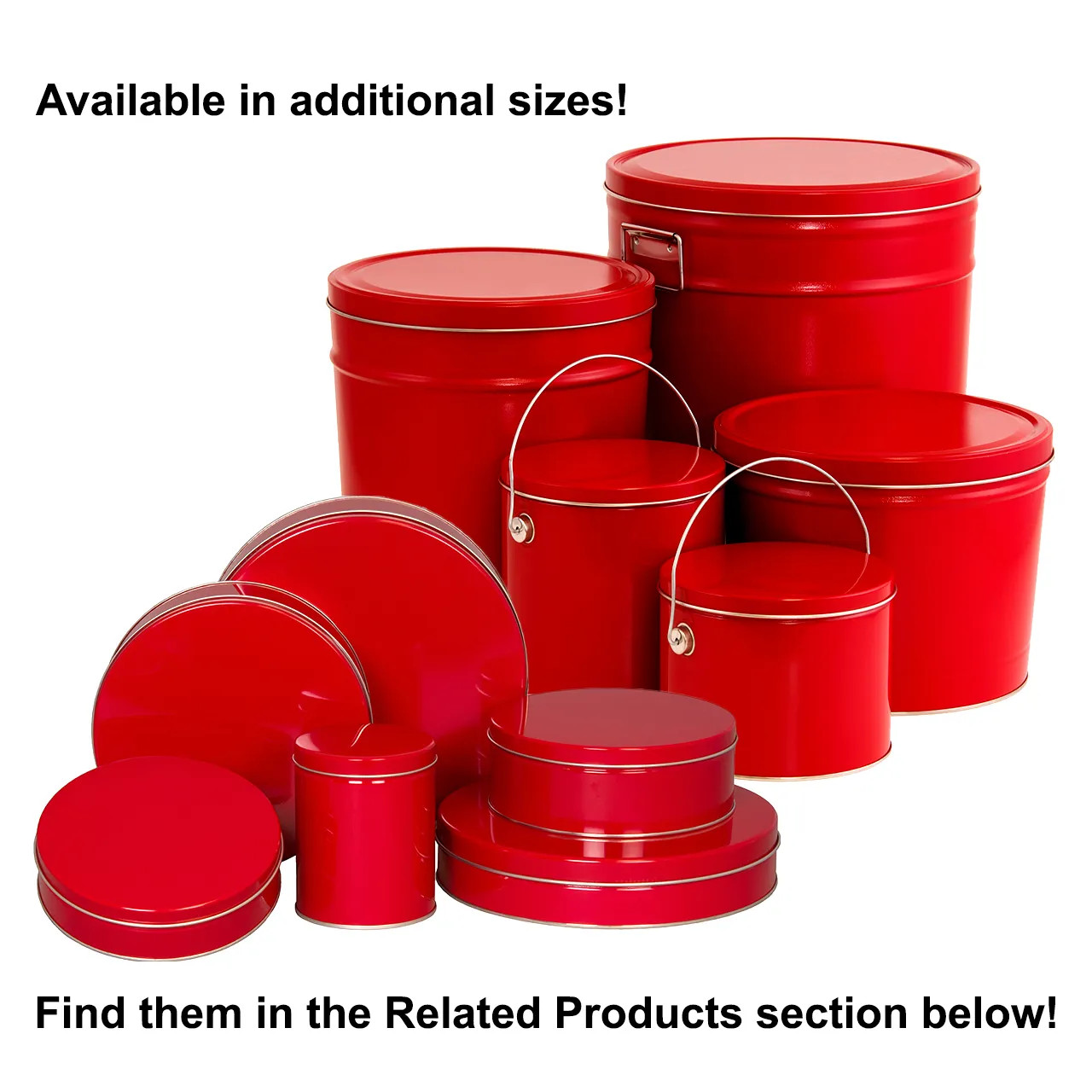 Red Solid Round Tin Container Size 1S | Atlantic Can