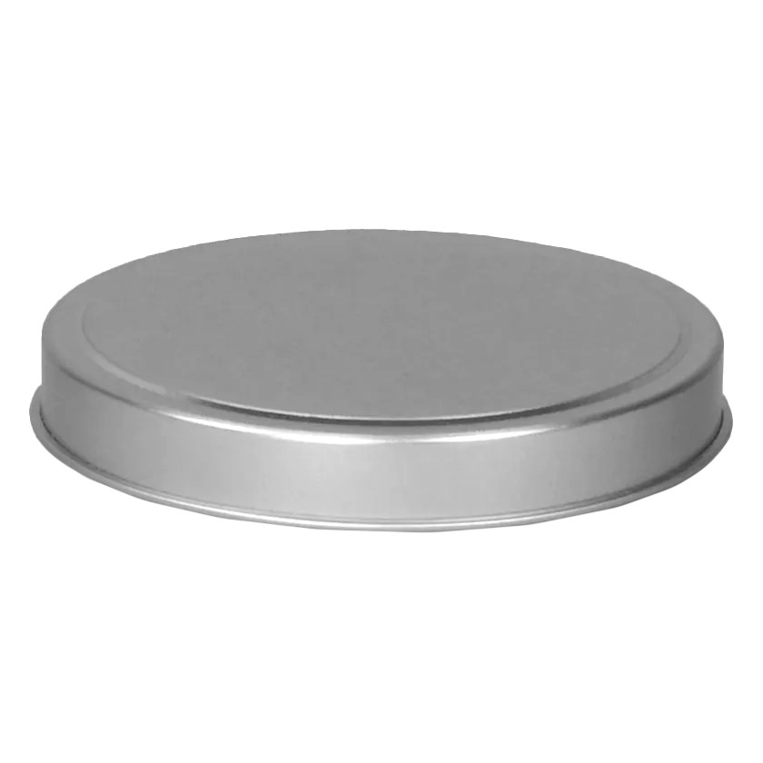 3 1/2" Diameter Round Platinum Seamless Tin Cover | Atlantic Can