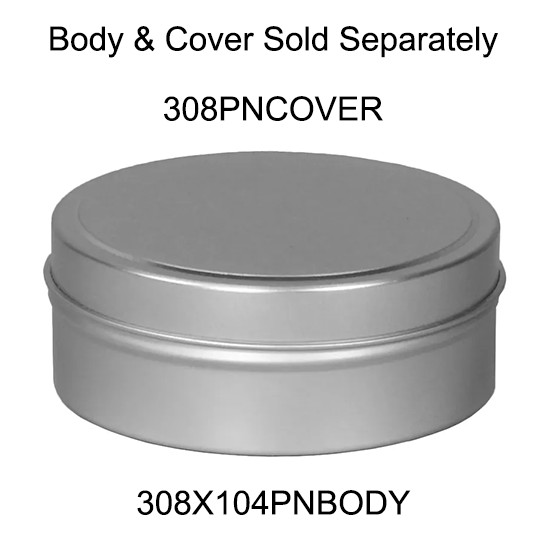 3 1/2" Diameter Round Platinum Seamless Tin Cover | Atlantic Can