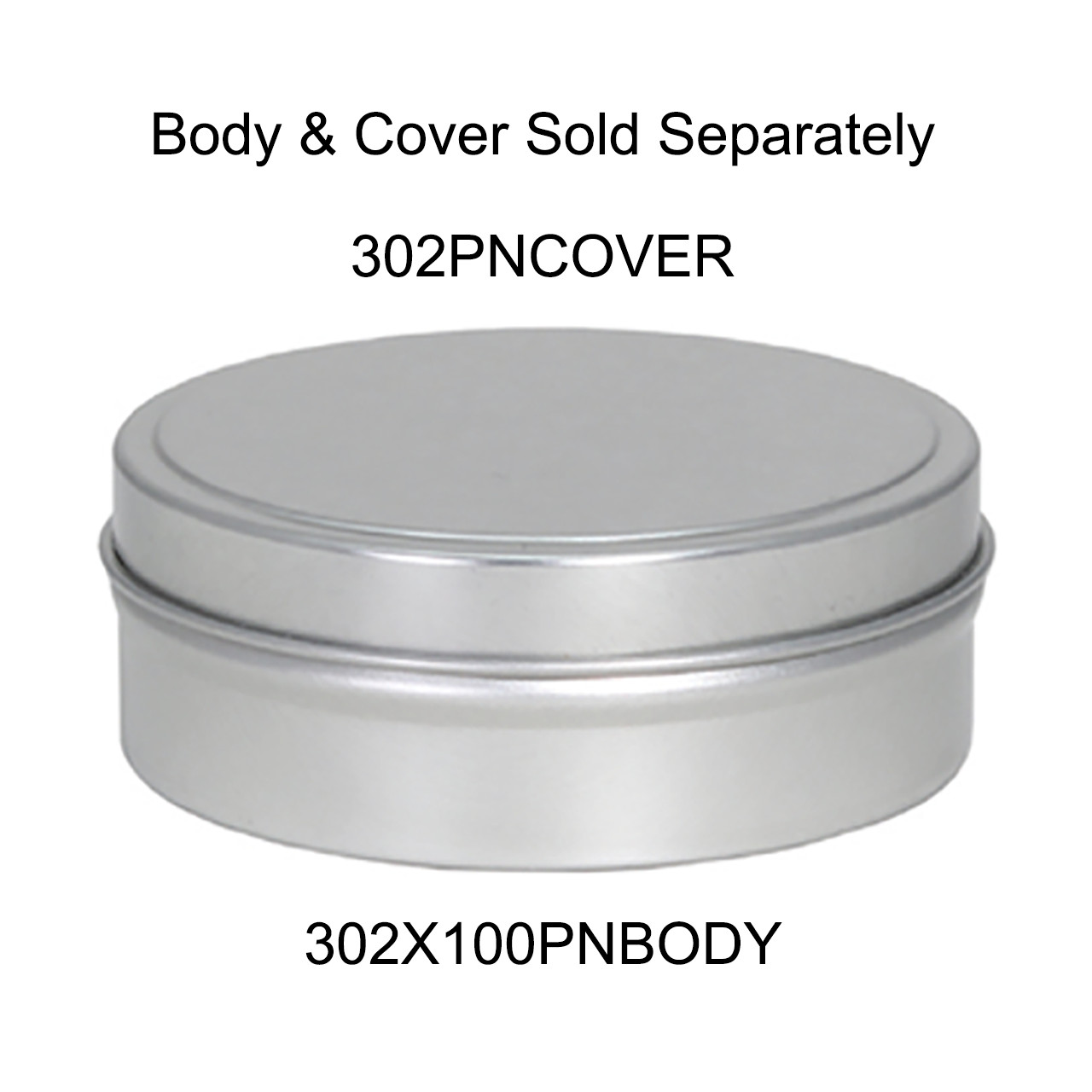 3 1/8" Diameter Round Platinum Seamless Tin Cover | Atlantic Can