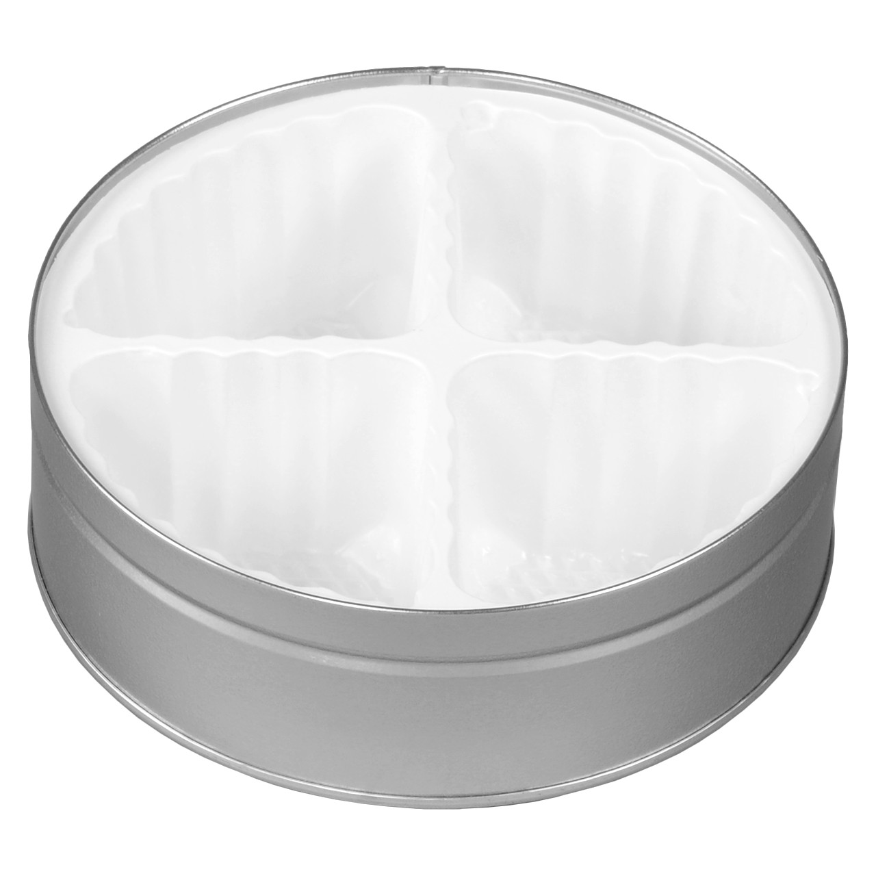 White Tin Container Inserts 1S 4-Cavity BULK | Atlantic Can