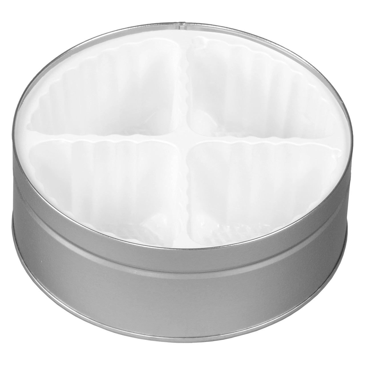 White Tin Container Inserts 2C 4-Cavity BULK | Atlantic Can