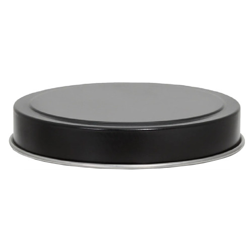 2 13/16" Diameter (6 oz.) Deep Round Black Seamless Tin Cover ...