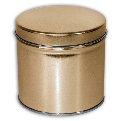 Gold Solid Tall Round Tin Size 1/2QT | Atlantic Can
