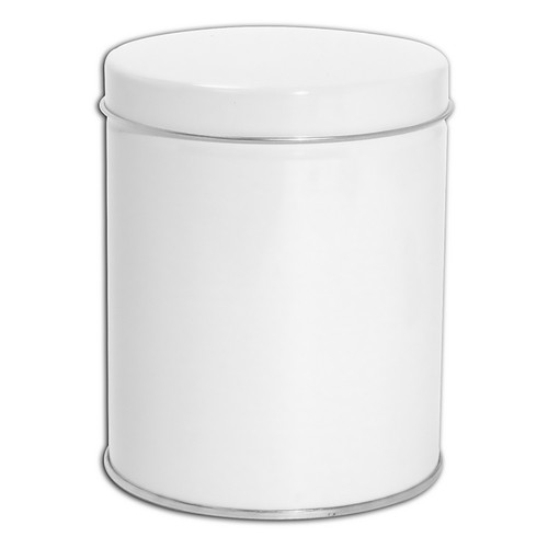 White Solid Tall Round Tin Size 1QT | Atlantic Can