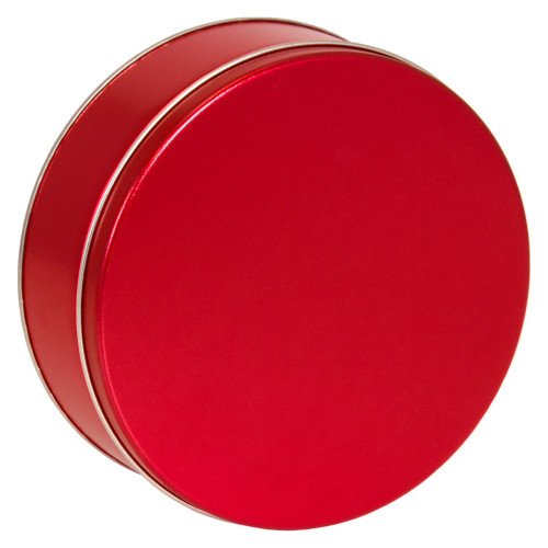Metallic Red Solid Round Tin Container Size 5C | Atlantic Can