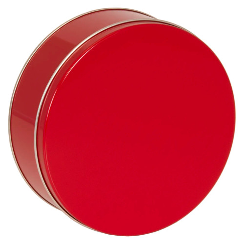 Red Solid Round Tin Container Size 1S | Atlantic Can