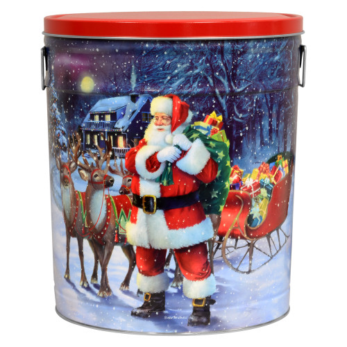 Santa with Reindeer Popcorn Tin Size 50T | Atlantic Can