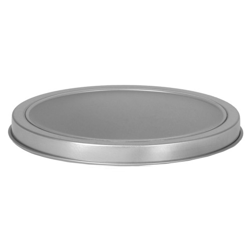4" Diameter Round Platinum Seamless Tin Cover with Window | Atlantic Can