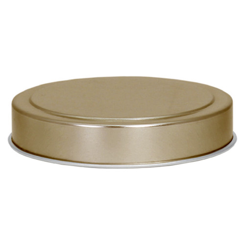 2 9/16" Diameter Round Gold Seamless Tin Cover | Atlantic Can