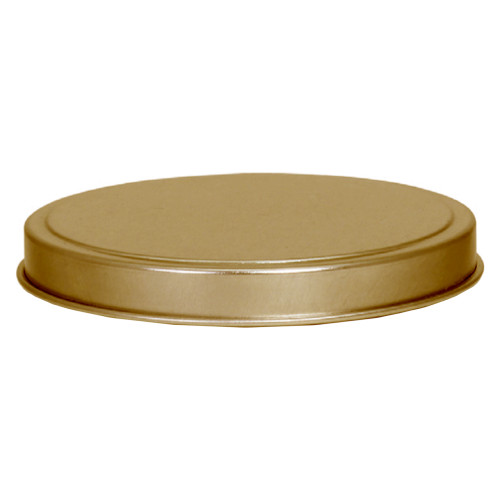 3 1/8" Diameter Round Gold Seamless Tin Cover | Atlantic Can