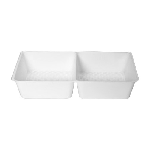 White Tin Container Inserts 12REC 2-Cavity BULK | Atlantic Can