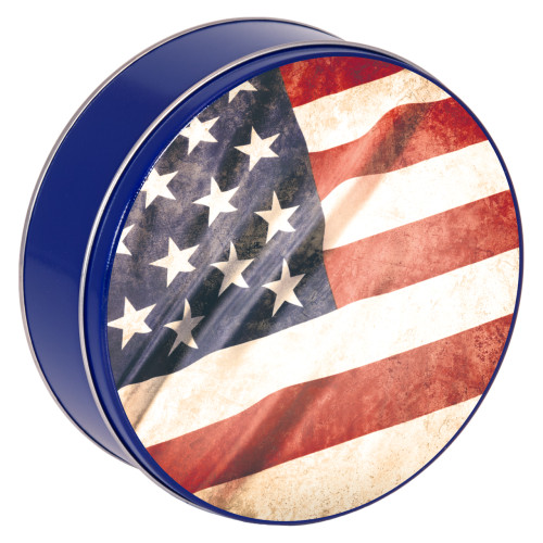 Stars and Stripes Round Tin Container Size 2C | Atlantic Can