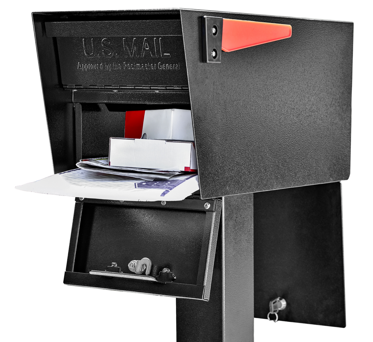 Rear Access Locking Mailbox with Secure Drop Door