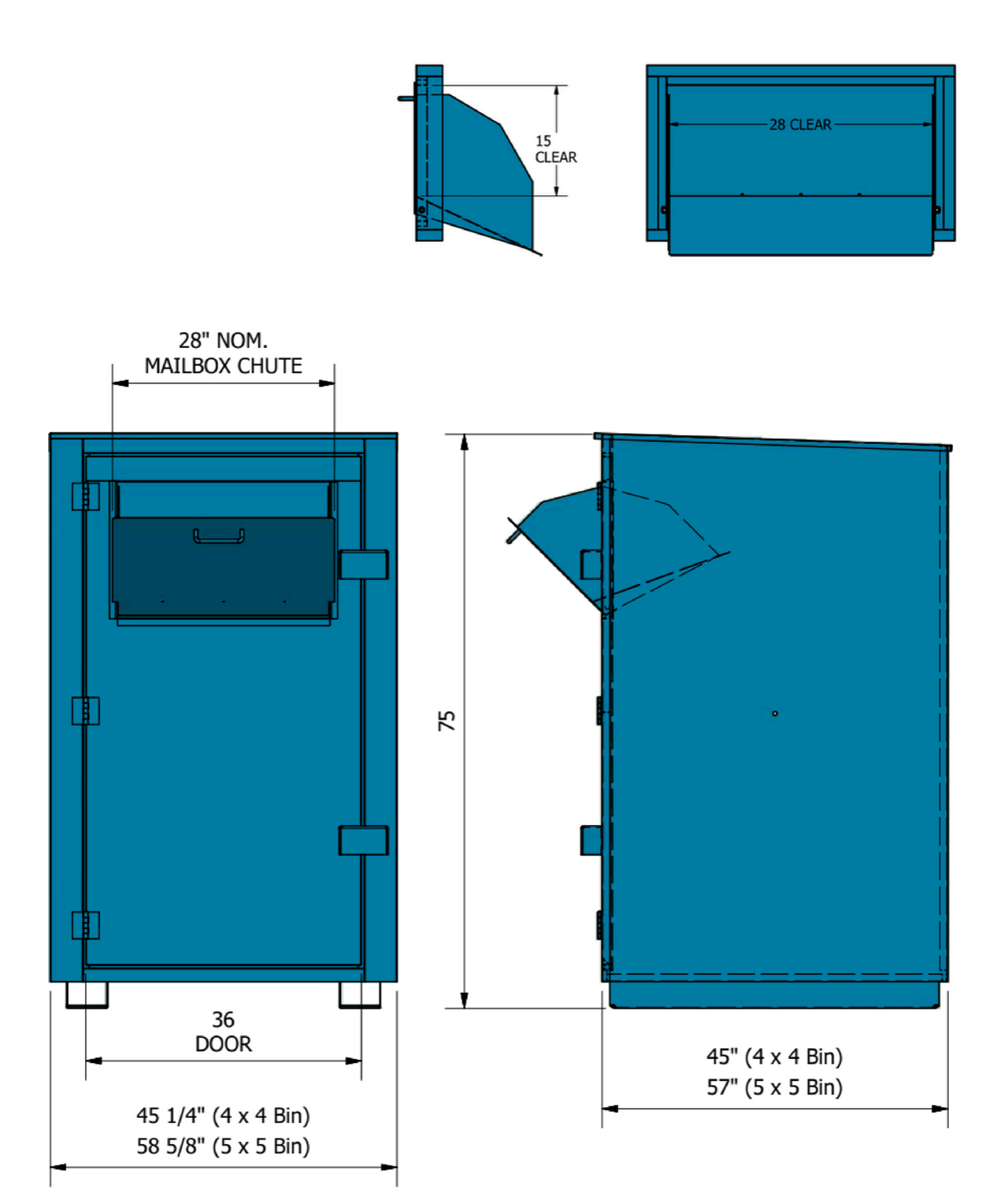 Large Package Freestanding Drop Bin Donation Bin