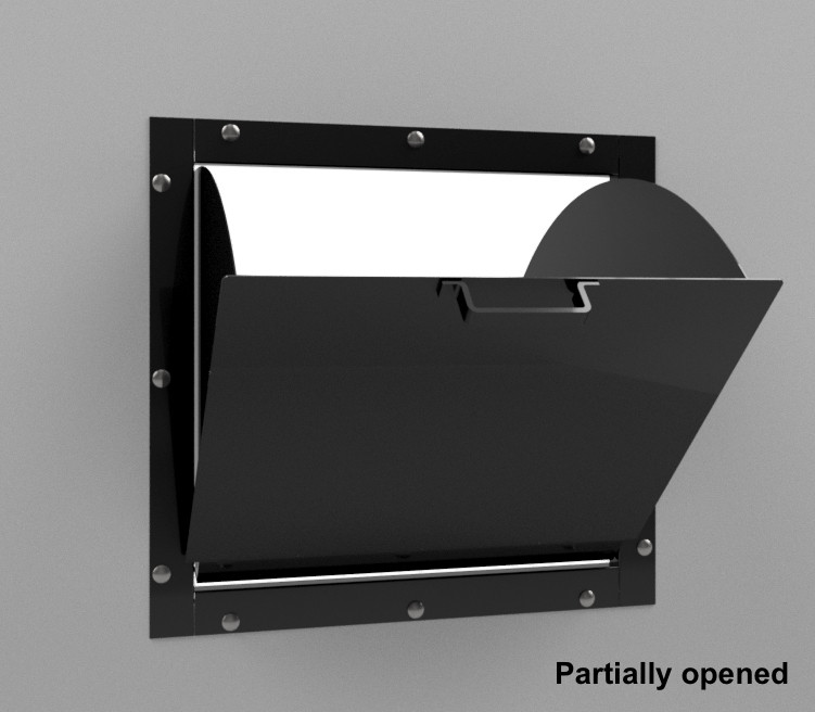 Large Package Through Wall Drop With Hopper Drop Door