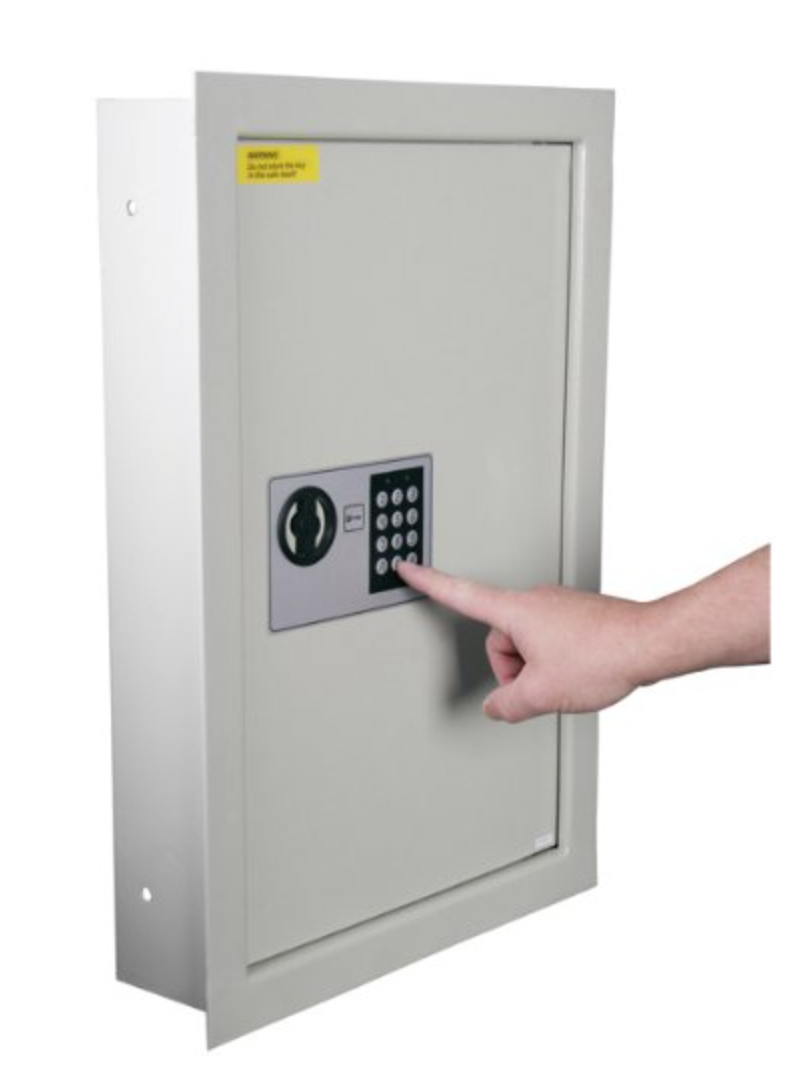 Digital Key Pad Wall Safe with Shelves - Locking Security Mailbox