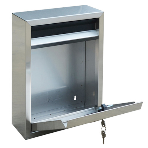 Stainless Steel Wall Drop Box - Locking Security Mailbox