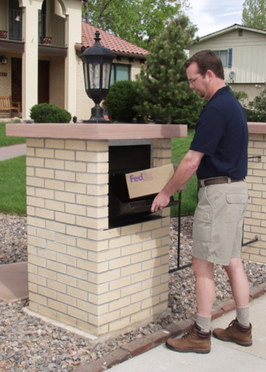 Mailbox For Packages With Separate US Mail Receptacle Locking mailbox-for-packages-with-separate-us-mail-receptacle-locking