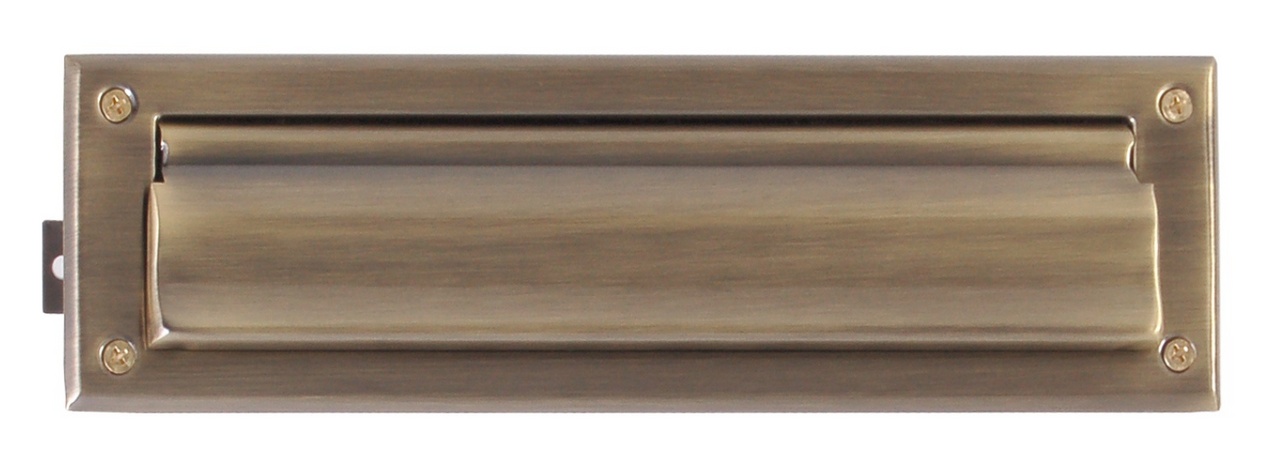 Brass Vertical Door Mail Slot - Locking Security Mailbox