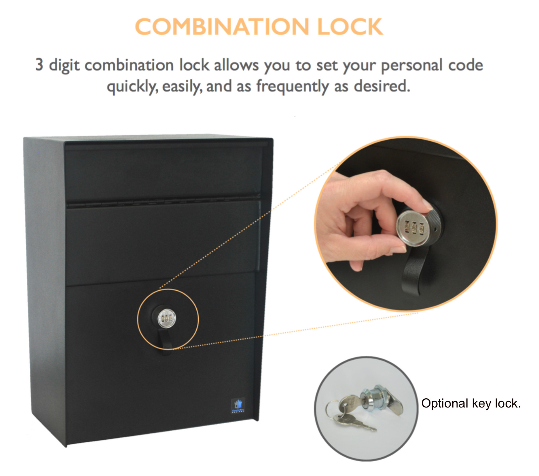 Payment Wall Mounted Drop Box with Combination Lock