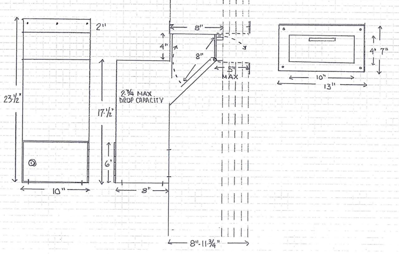 Custom High Security Through the Wall Deposit Drop Box with Hopper Drop ...