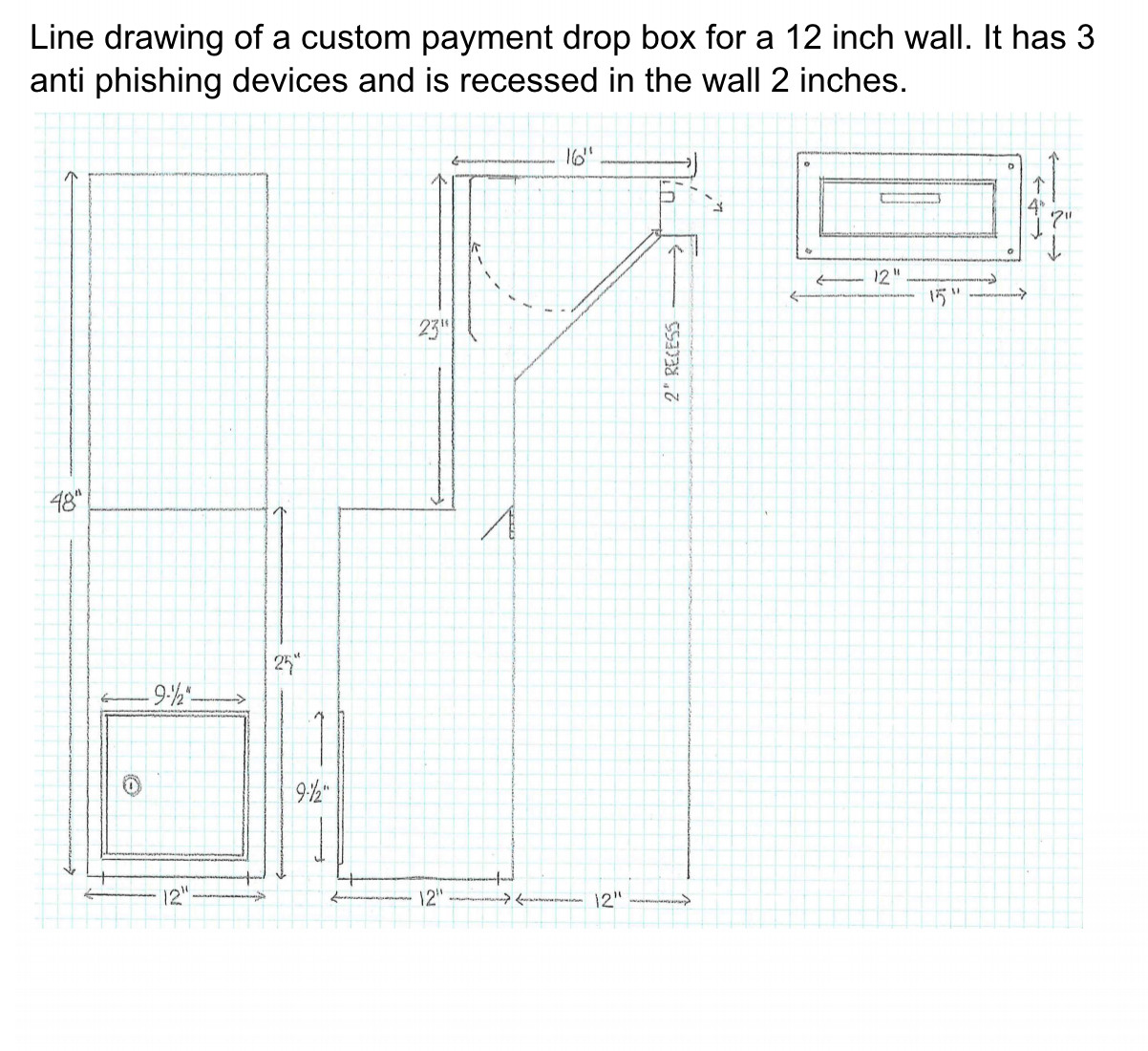 Extra Large High Security Through the Wall Custom Deposit Drop Box with ...